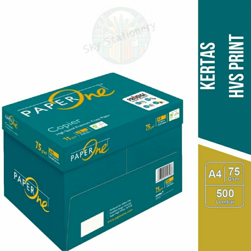 Jual Kertas HVS A4 PAPER ONE 75 gsm 1 box 5 rim | Shopee Indonesia
