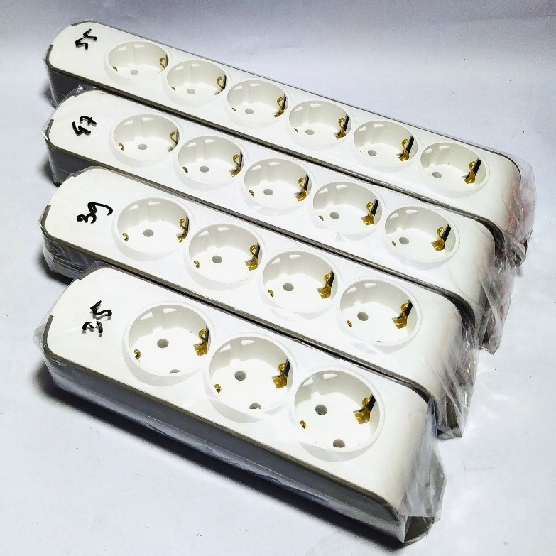 Jual BROCO Stop Kontak Terminal Arde 3 / 4 / 5 / 6 Lubang GANTUNG Putih ...