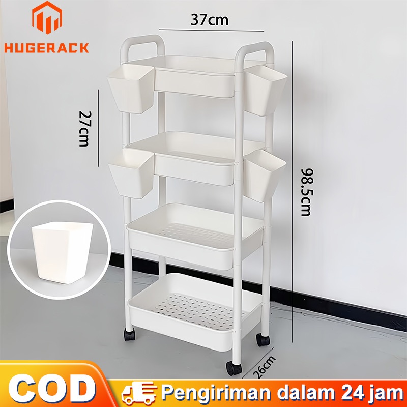 Jual Rak Troli Susun Rak Roda Serbaguna Rak 4 Susun Rak Salon Rak kamar mandi Rak Troli Dengan ...