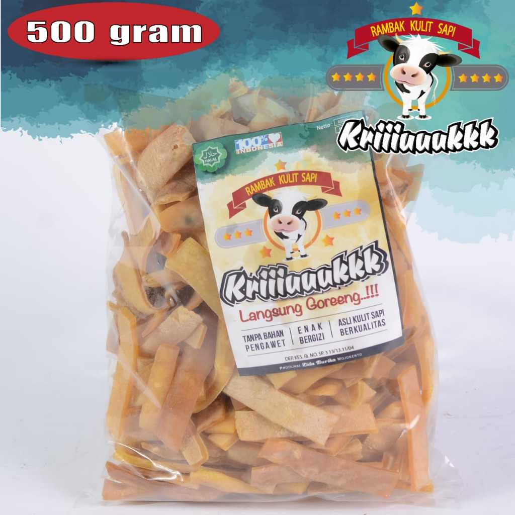 Jual RAMBAK KULIT SAPI / KRUPUK KULIT SAPI MENTAH / CEMILAN SNACK KULIT ...