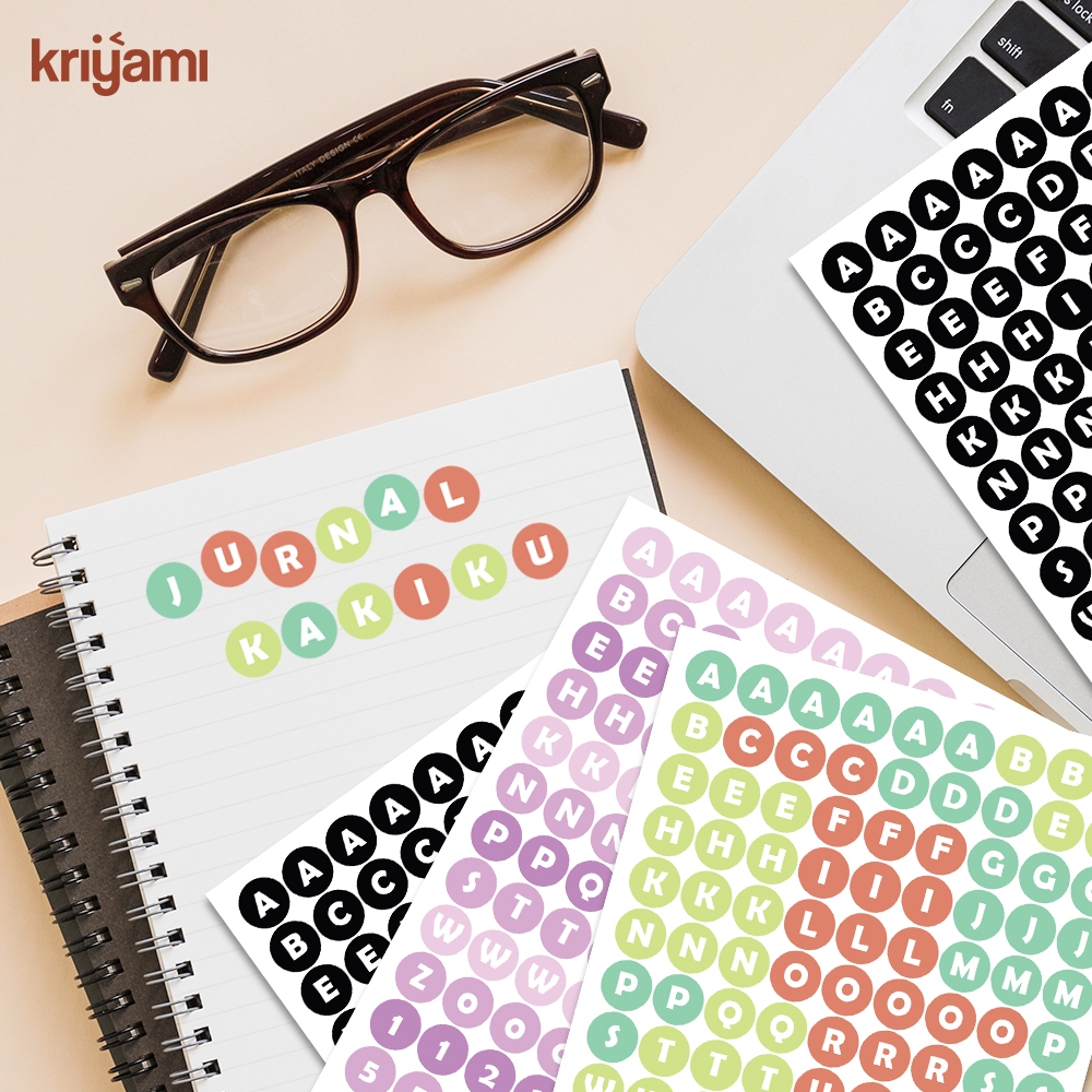 Jual Stiker Huruf Abjad | Stiker Nama | Stiker Notes | Stiker estetik ...