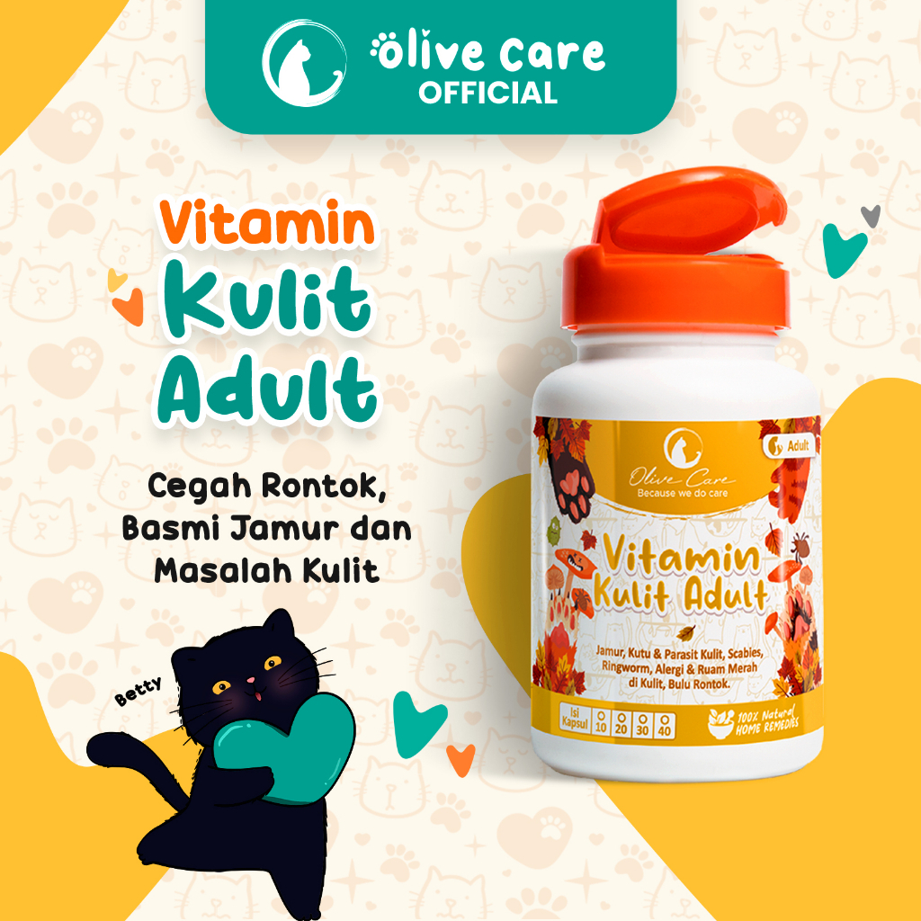Jual Olive Care Vitamin Kucing MASALAH KULIT DEWASA untuk Bulu Rontok ...