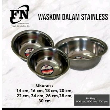 Jual FN WASKOM STAINLESS/MANGKOK STAINLESS UKURAN 16 dan 18CM | Shopee ...