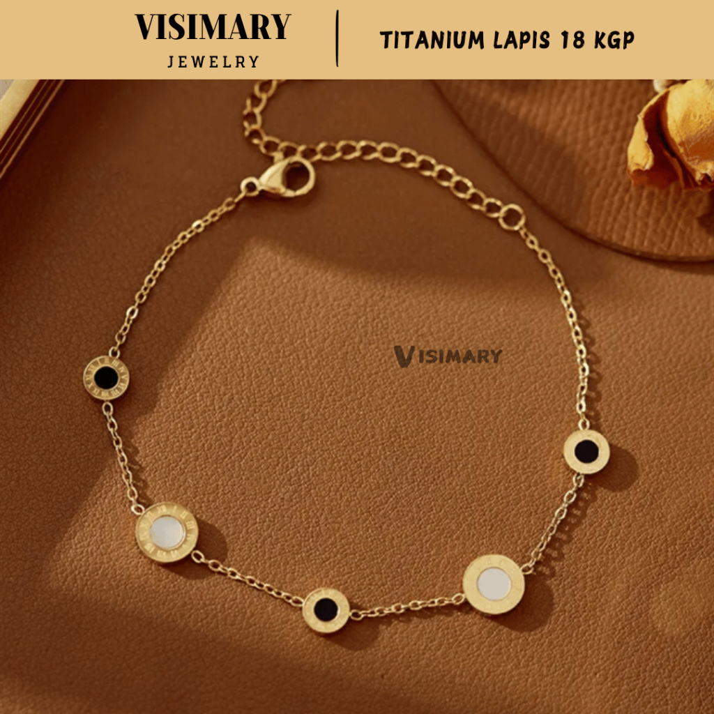 Jual VISIMARY - G31 Gelang Tangan Wanita Titanium Premium Roman Design ...