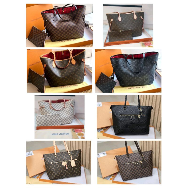 Jual tas fashion LV neverfull medium free box | Shopee Indonesia
