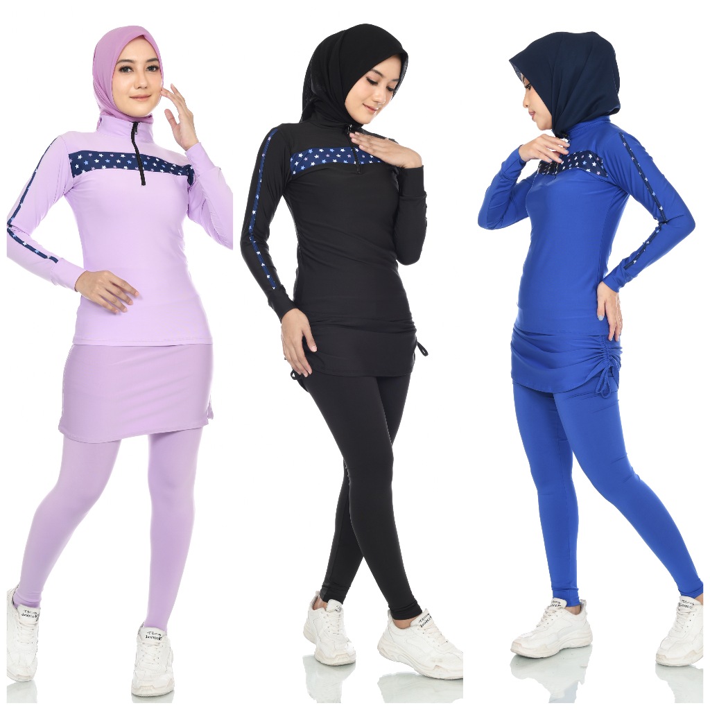 Jual Baju olahraga wanita Set kaos olahraga long sleeve with zipper baju senam aerobic baju ...