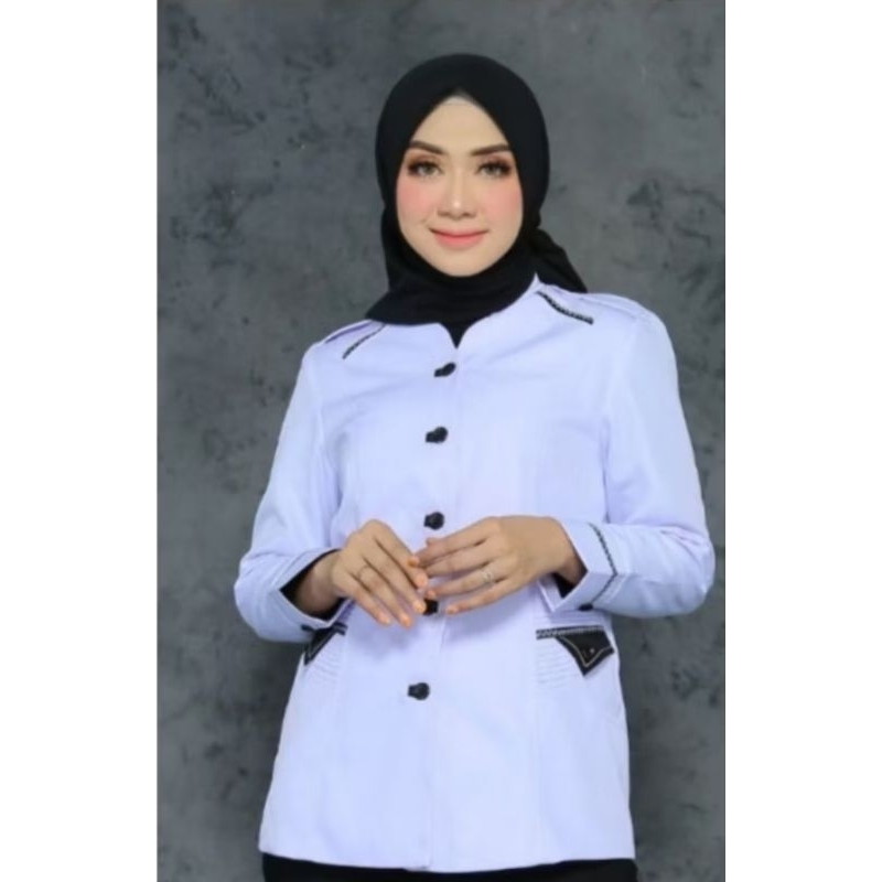 Jual Seragam Dinas PNS ASN putih Kombiasi Hitam / Baju PNS ASN PPK Baru ...