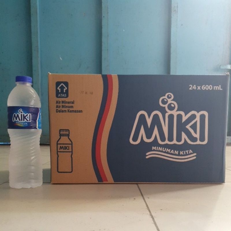 Jual Air Mineral Botol MIKI 1 dus 600 ml isi 24 botol / Air Minum Putih ...