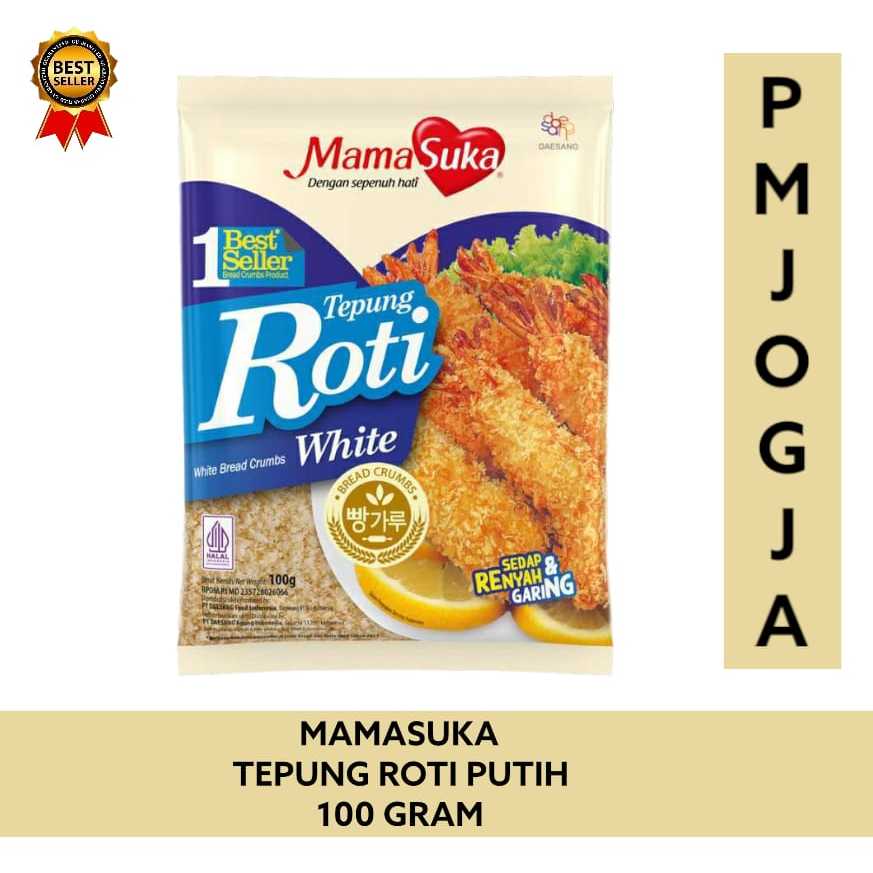 Jual MamaSuka Tepung Roti White Bread crumbs 100gr / Tepung Roti Putih ...