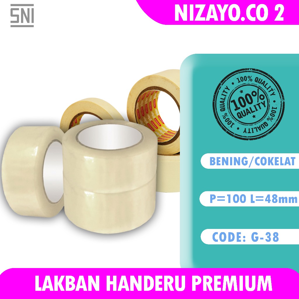 Jual Lakban Bening - Lakban Cokelat OPP HANDERU Ekomonis 45mm x 100 ...