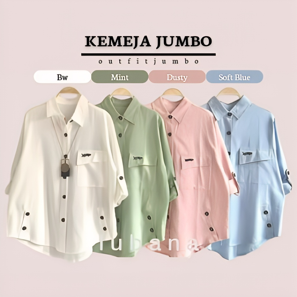 Jual Rafa Kemeja Wanita S M L XL XXL 3XL 4XL 5L - Kemeja Jumbo Oversize ...