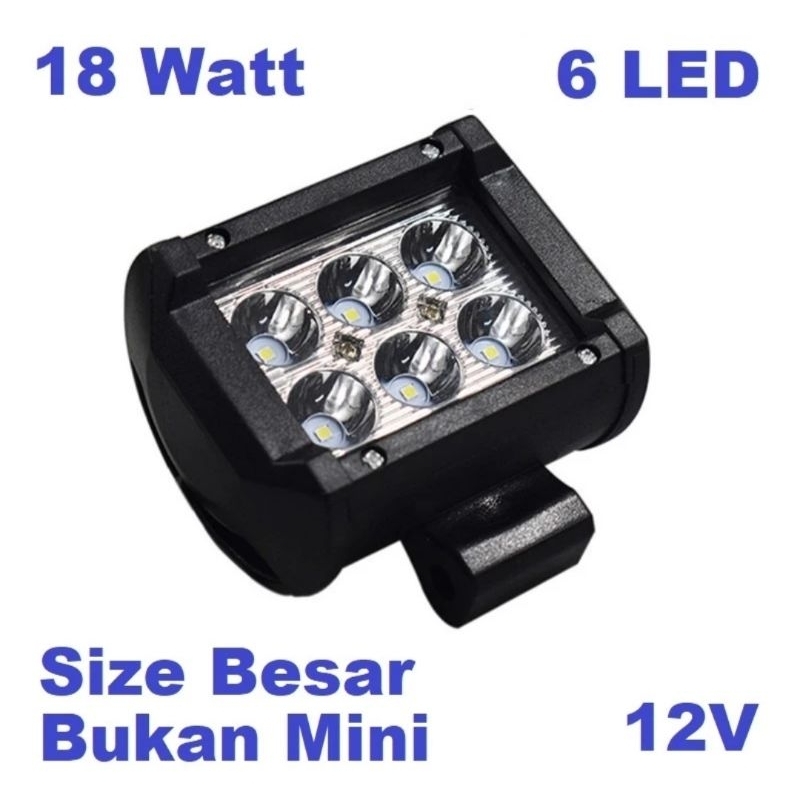Jual Lampu Tembak Sorot LED Bar CWL 6 Titik Mata 18 Watt Motor Mobil 18W 12V Worklight 2 Susun ...