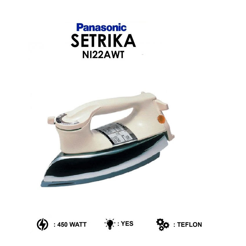 Jual Panasonic NI22AWT Setrika Berat Anti Lengket 450 Watt NI-22-AWT ...