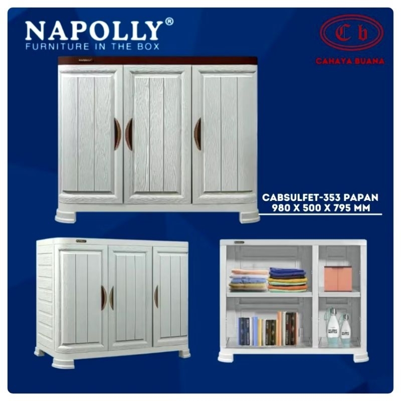 Jual Lemari Bufet Plastik Napolly 3 Pintu dan 4 Pintu | Shopee Indonesia