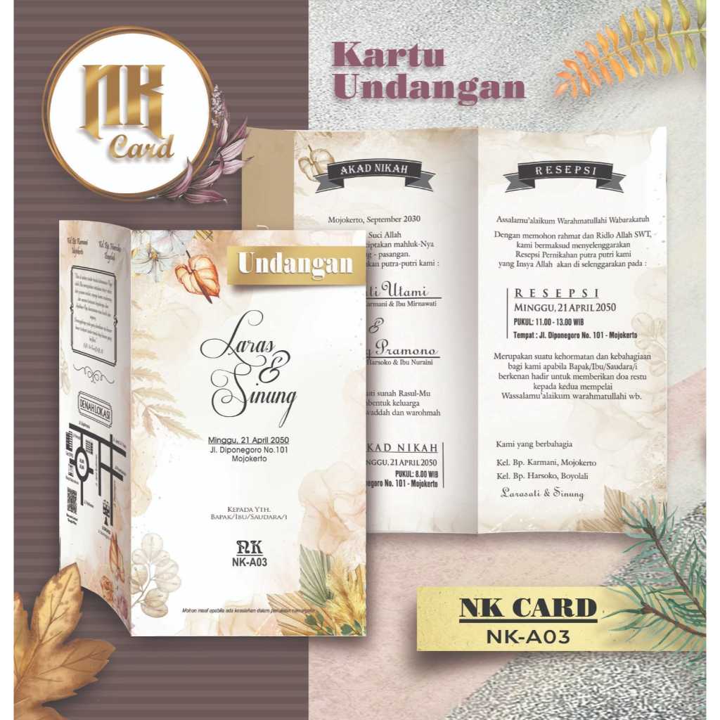 Jual NK Card NK 03 Blanko Undangan | Blangko Undangan | Undangan Murah | Shopee Indonesia