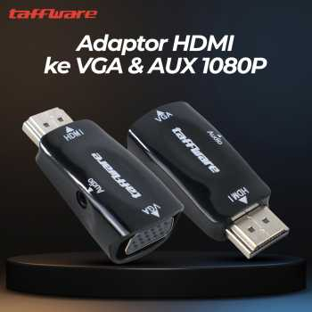 Jual Conector Konektor Hdmi ke Vga Aux 1080p Dongle Black Plug Play ...