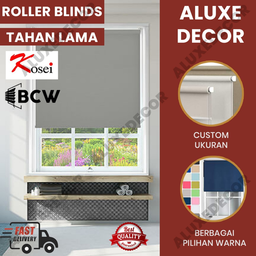 Jual Roller Blind Dimout / Blackout Sharp Point, Tirai Gulung, Gorden ...
