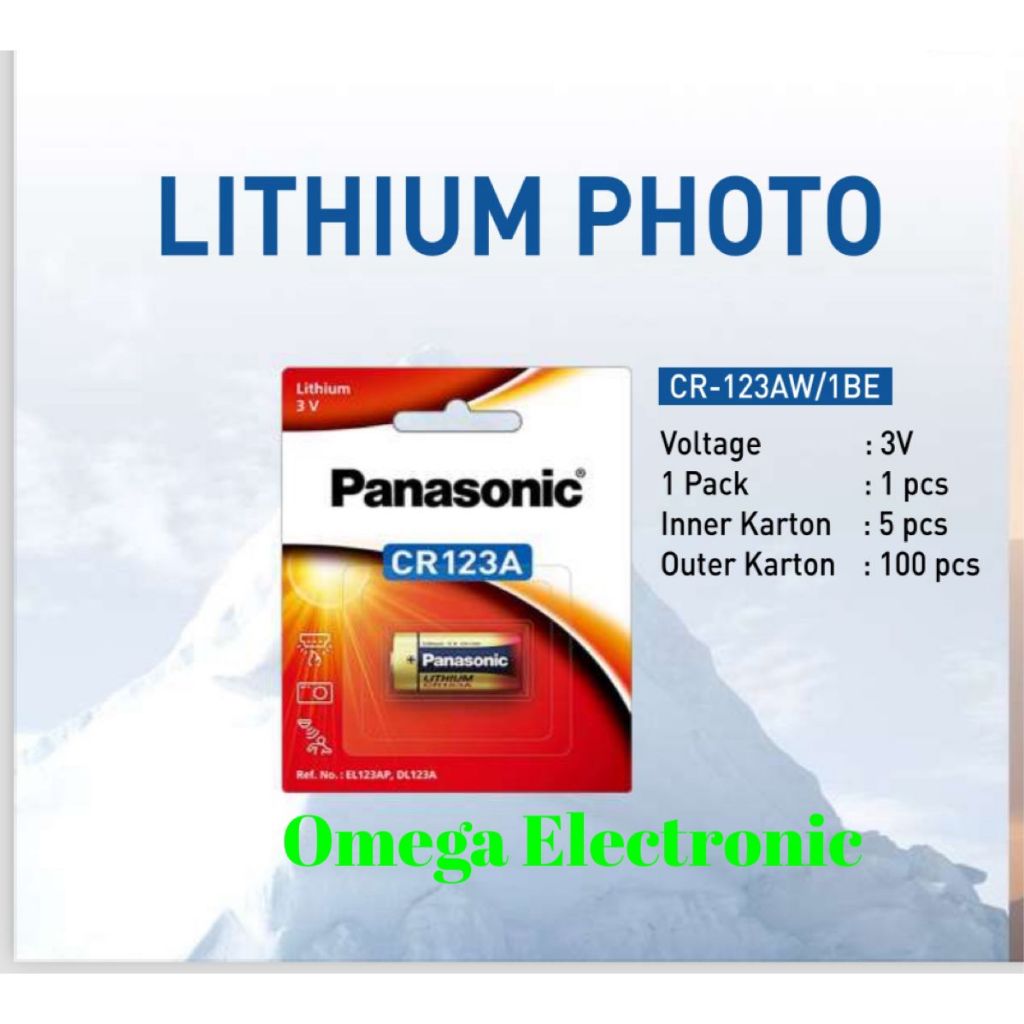 Jual Baterai Panasonic CR123A 3V Lithium Battery CR 123A Photo Power Batre | Shopee Indonesia