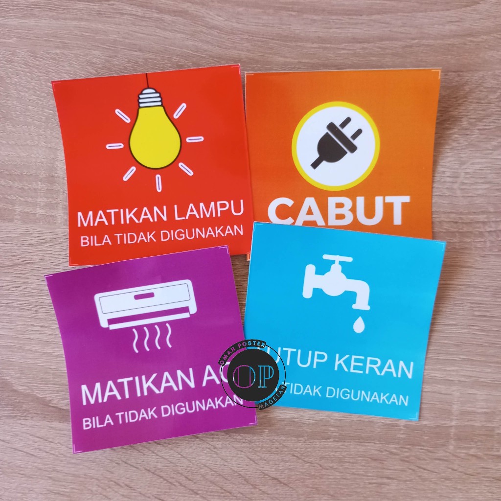Jual Stiker Matikan Lampu - Stiker Matikan Kran - Matikan AC - Cabut ...