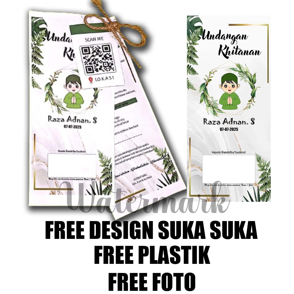Jual UNDANGAN SUNAT/undangan khitan / undangan karakter / undangan ...