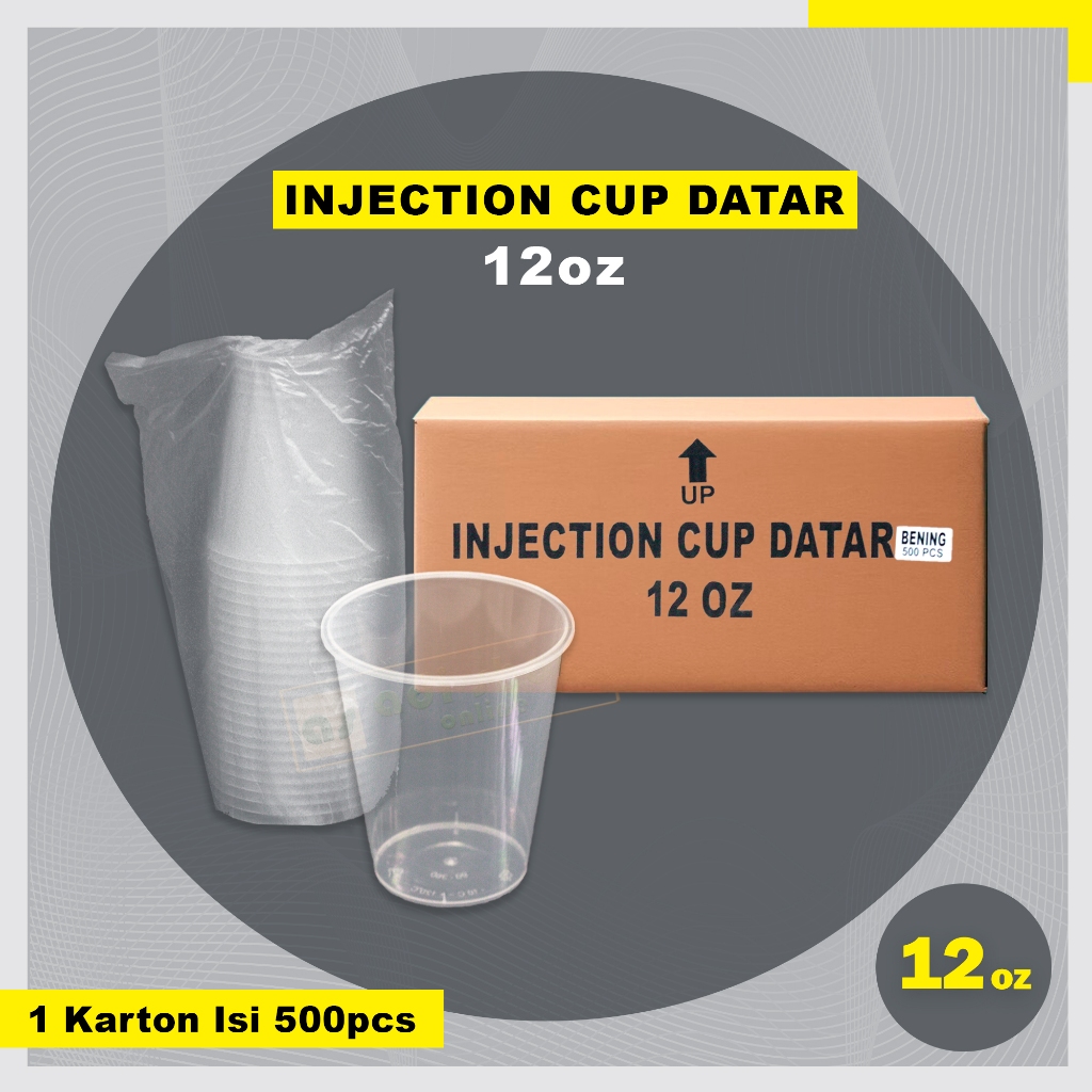 Jual Cup Injection 12 Datar Bening Gelas Plastik / Cup Bening Butek 1 ...