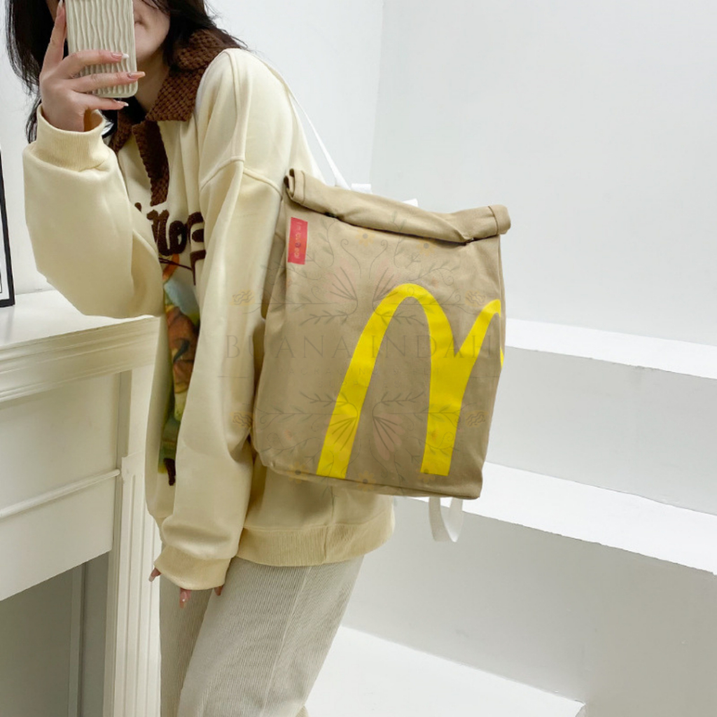 Jual TAS RANSEL MCD KODE T-1378 TAS BENTUK BUNGKUS MAKANAN TAS BACKPACK ...