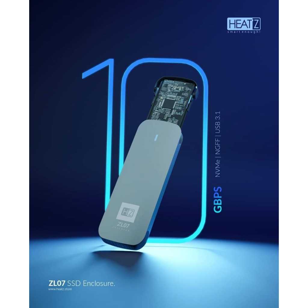 Jual HEATZ Casing HDD ZL07 NVME Double Englos USB 3.1 Interface Type C 2IN NGFF SSD ENCLOSURE ...