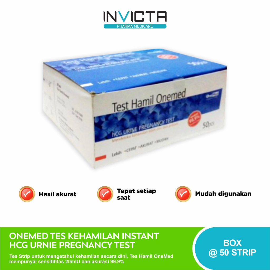 Jual Onemed HCG Urine Pregnancy Test - BOX @ 50 STRIP | Shopee Indonesia