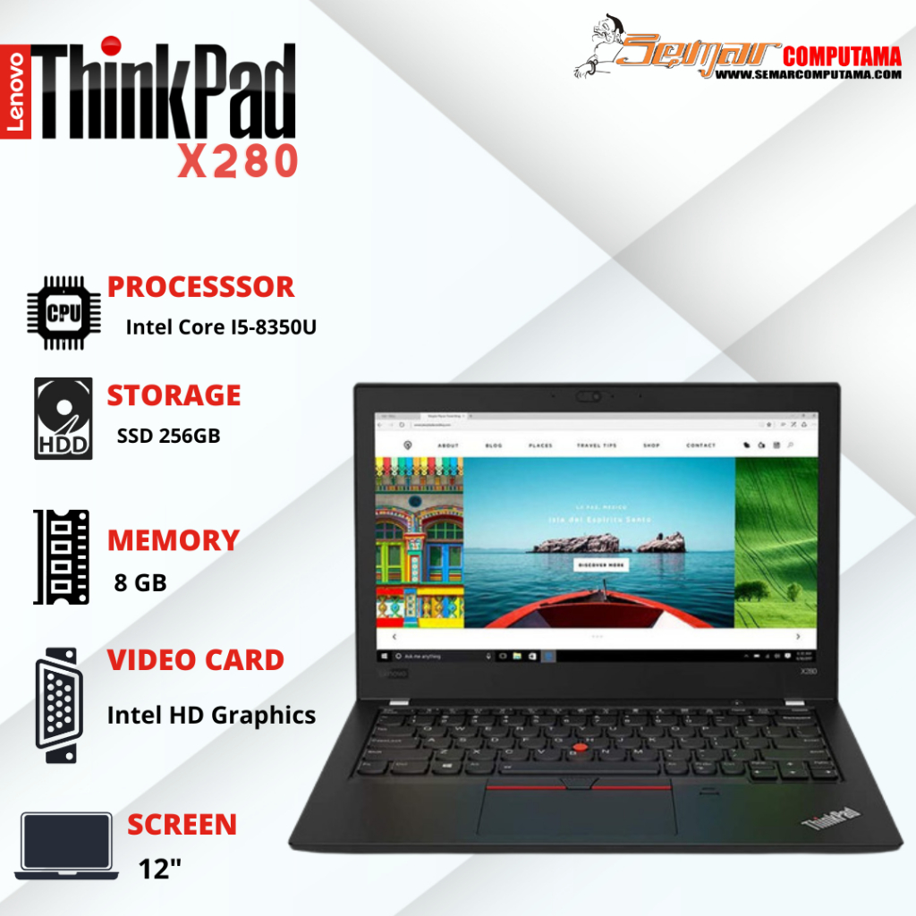 Jual Laptop Lenovo thinkpad x280 Core i3/i5 Gen8 SSD 256GB RAM 8GB ...