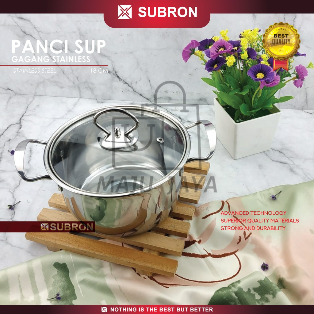 Jual MJ-SUBRON Panci Sup Soup Pot 16cm 18cm 20 cm 22 cm Stainless Steel ...
