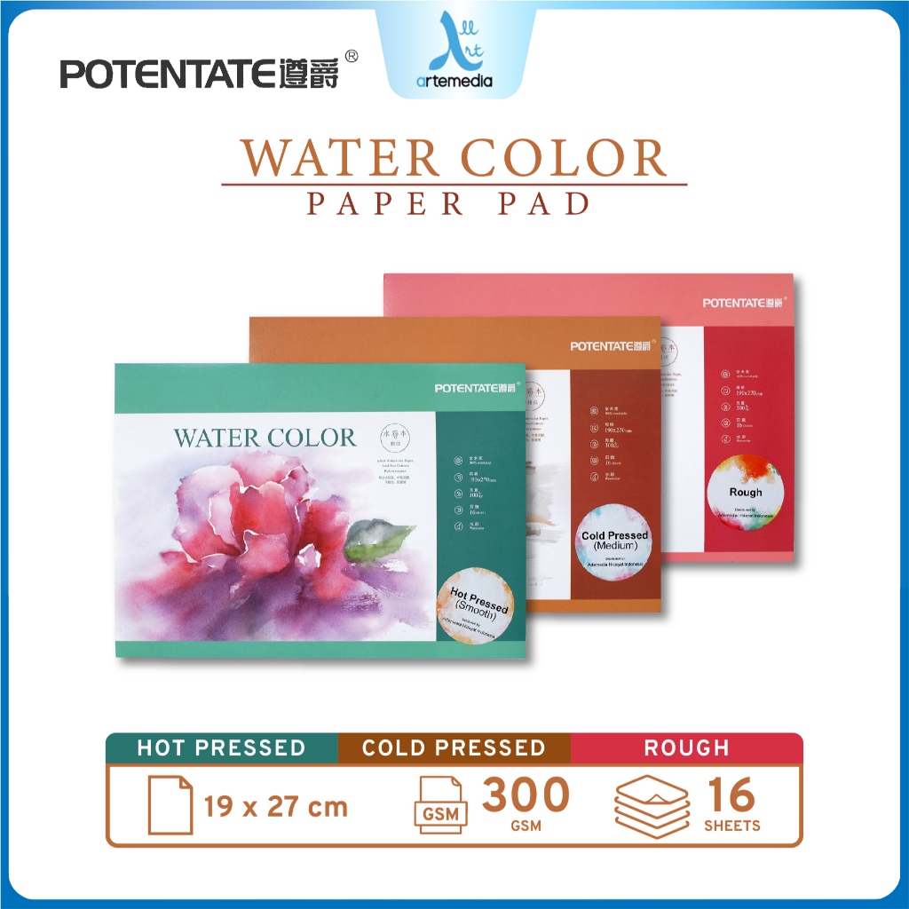 Jual Potentate Watercolor Paper Pad Block 19x27cm Kertas Cat Air ...