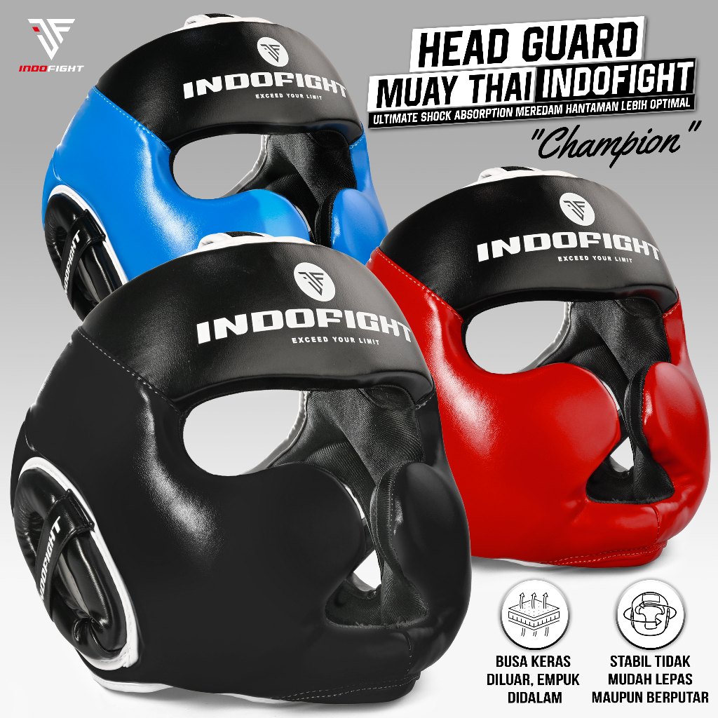 Jual Head Guard Boxing Muay Thai Indofight, Helm Pelindung Kepala Muay ...