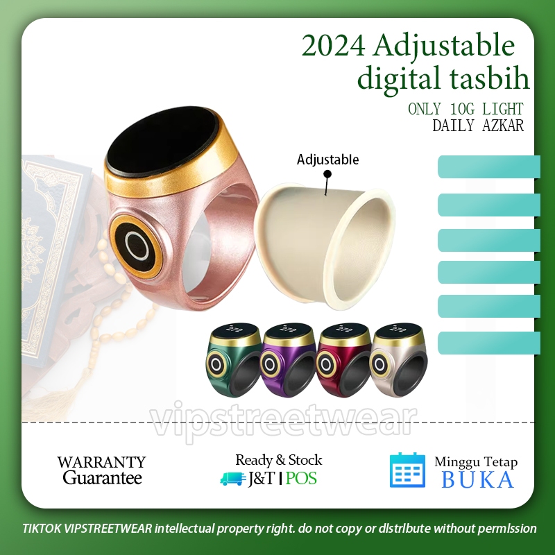 Jual Smart Tasbih Tally Counter Ring for Muslims Zikr Digital Tasbeeh ...
