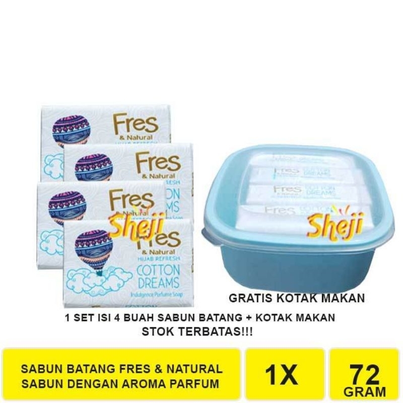 Jual SABUN BATAN FRES AND NATURAL 72GR ISI 4 FREE BOX ( RANDOM ...