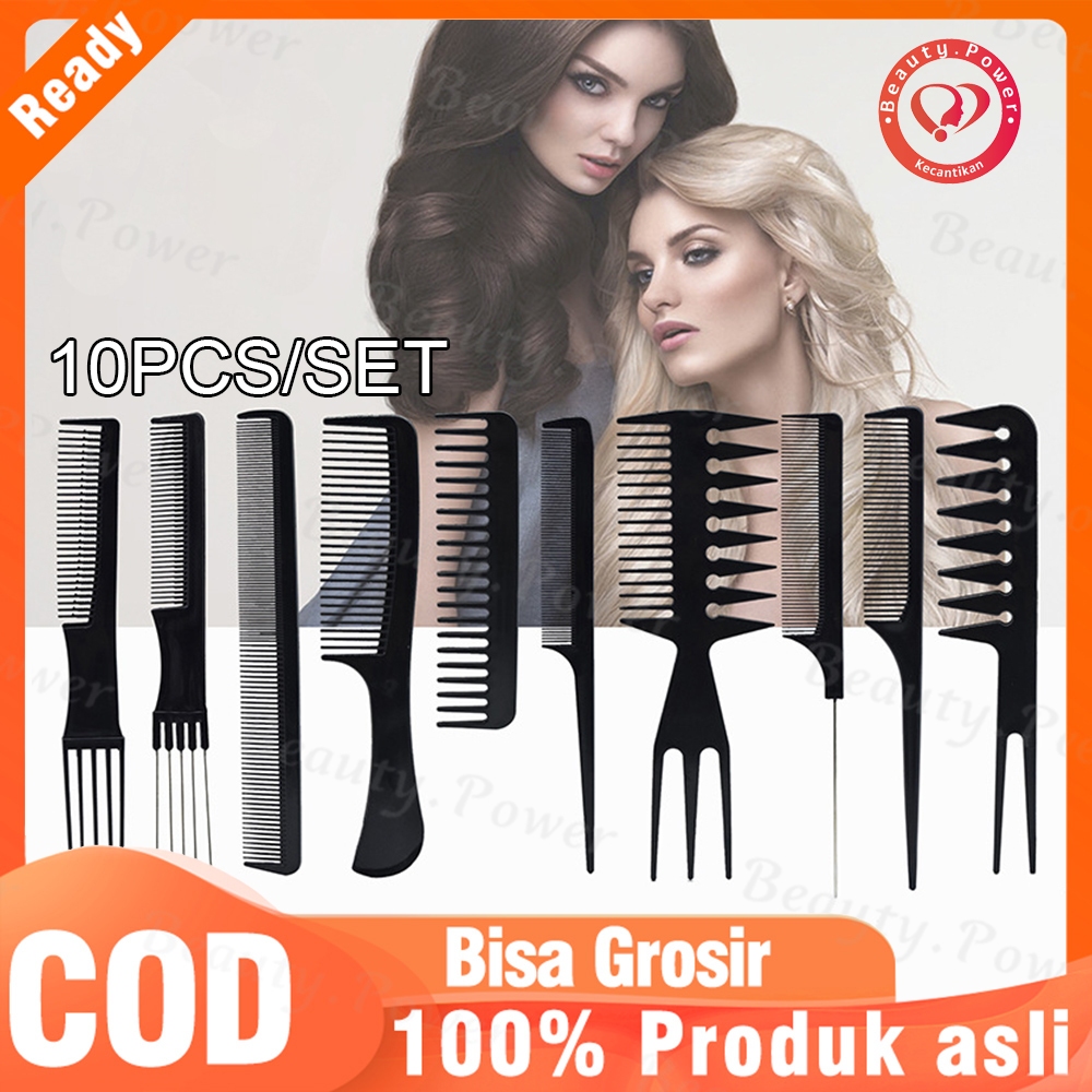 Jual Sisir Rambut 10 Pcs Comb Combination Hair Style Stylish Serbaguna ...