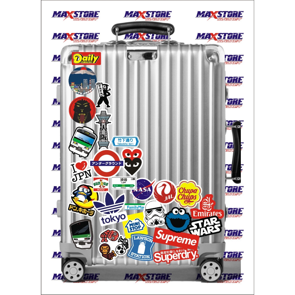 Jual sticker koper japan design / travel sticker pack / travel sticker ...