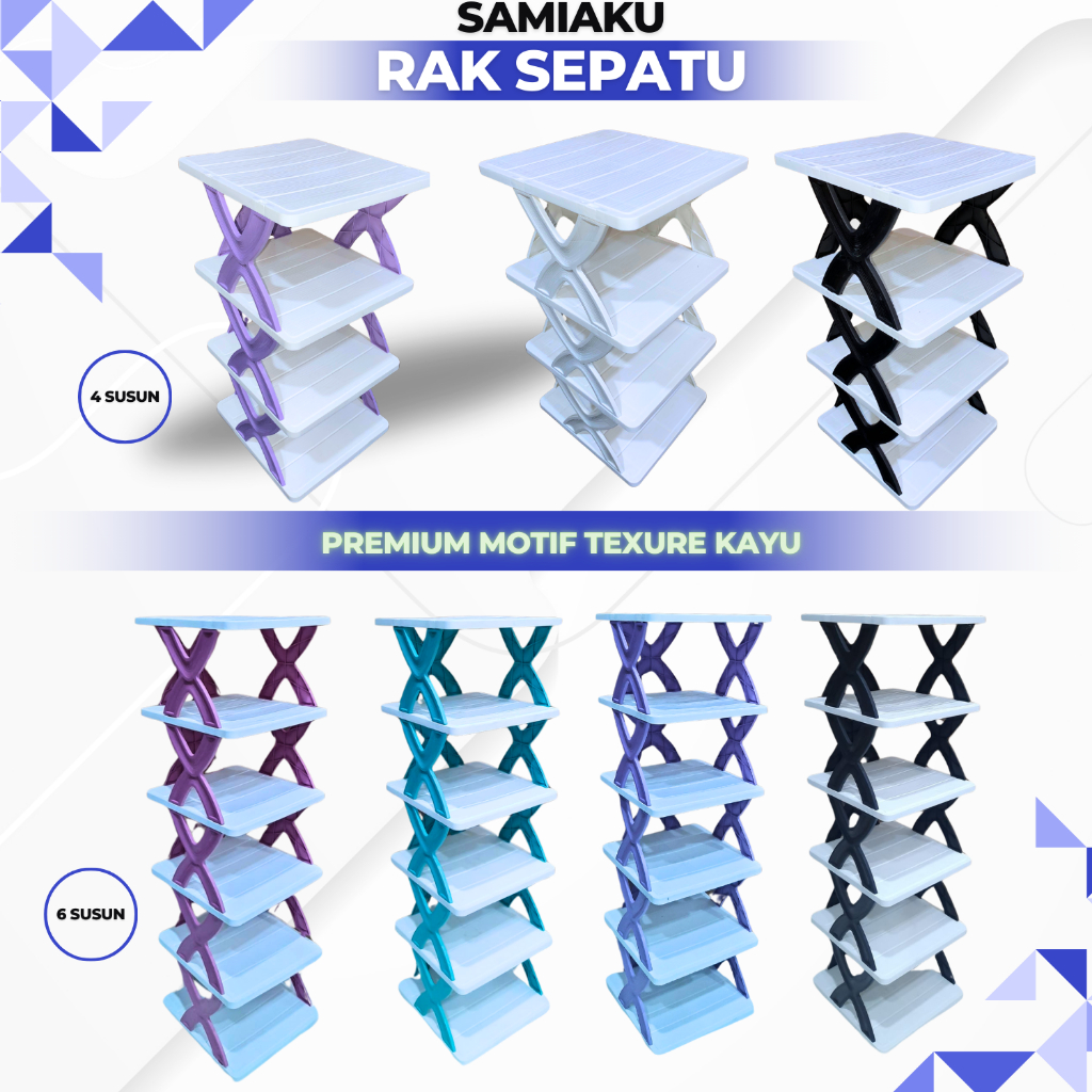 Jual Samiaku Rak sepatu sendal rak sendal modis motif kayu futuristik ...