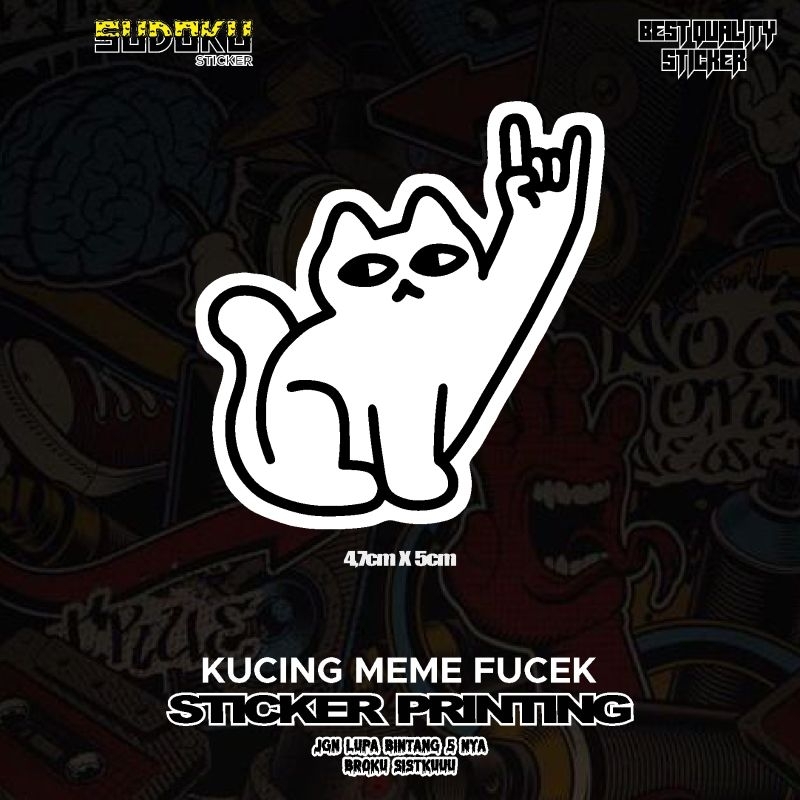 Jual STICKER STIKER PRINTING KUCING METAL MEME | Shopee Indonesia