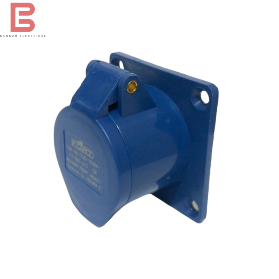 Jual Industrial Socket / Panel Mounting / Panel Socket CEE 313 3P 3 Pole 16A Fort | Shopee Indonesia