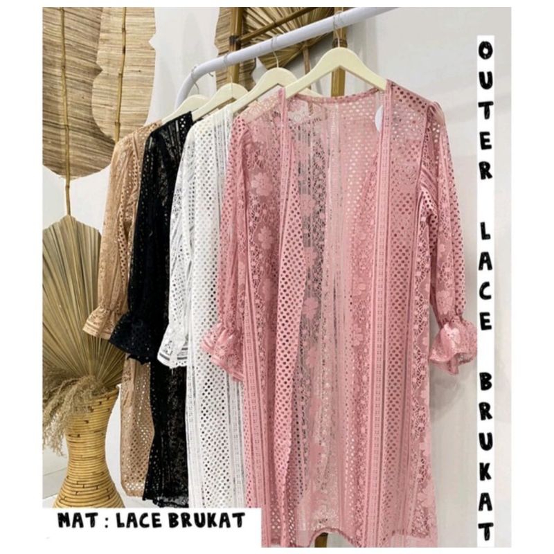 Jual Outer Long Cardigan Brukat Brokat Lengan Panjang Auter Kadigan ...