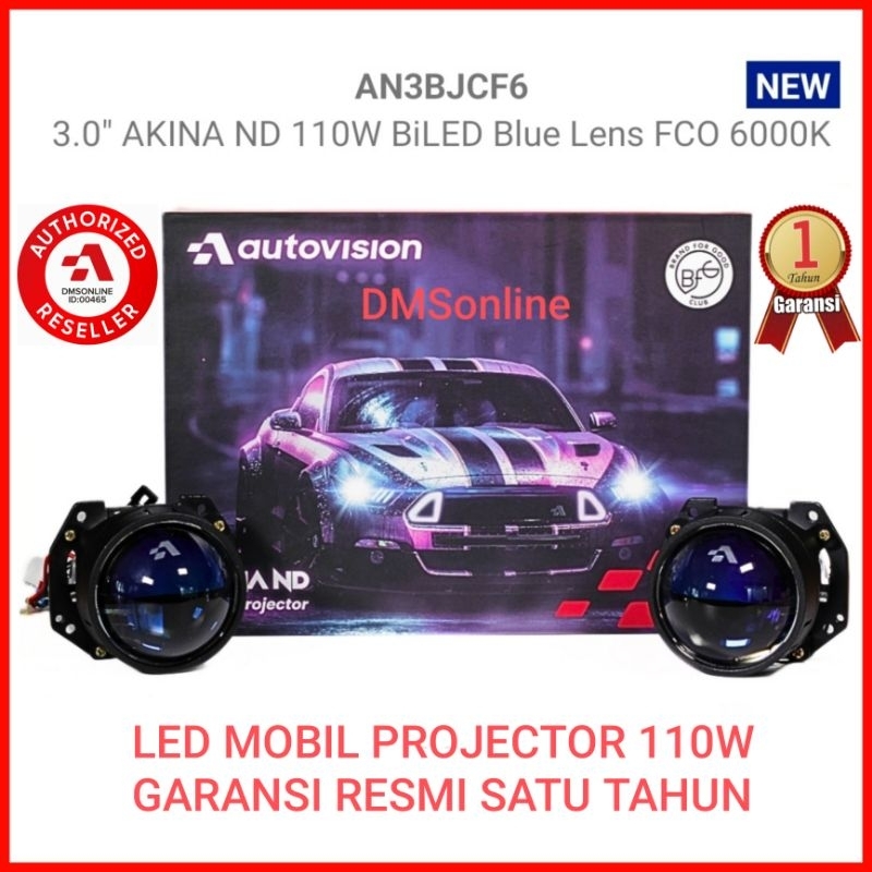 Jual Led Projector 3" 2,5" 110W Blue Lens Akina Autovision, Projector ...