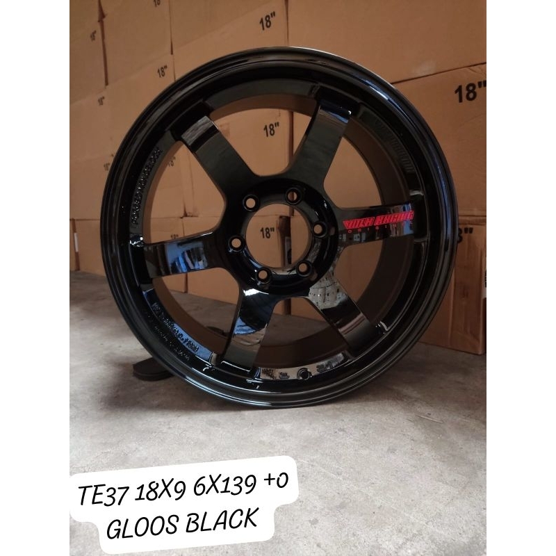 Jual Velg te37 ring 18 lebar 9 et 0 pcd 6x139 glosy black red milling | Shopee Indonesia