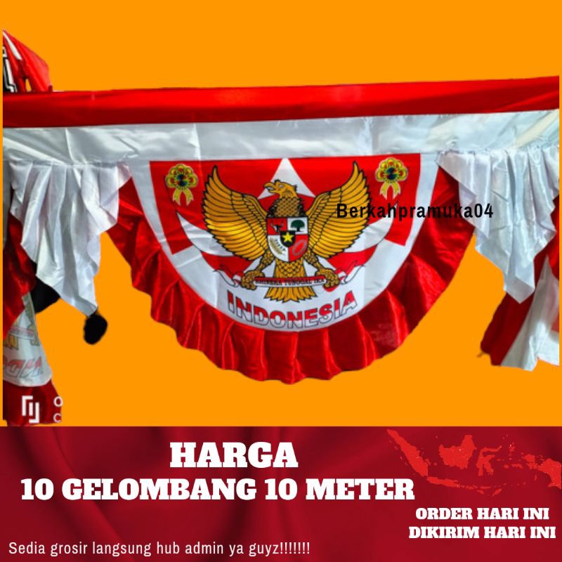 Jual Bendera umbul umbul merah putih resplang garuda panjang 10 meter | Shopee Indonesia