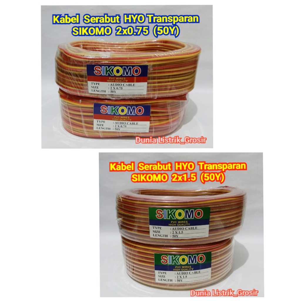 Jual PROMO Kabel Selang HYO Merah Kuning/ Kabel SIKOMO Murah Kabel ...
