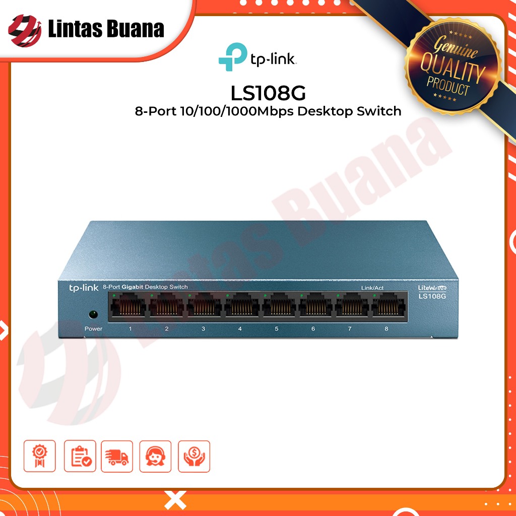 Jual TP-Link LS108G 8-Port 10/100/1000 Mbps Desktop Switch Steel Case TP-Link LS 108 G | Shopee ...