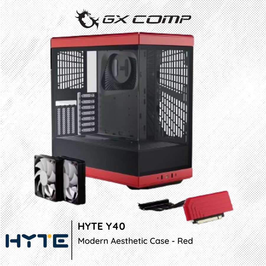 Jual HYTE Y40 Red S-Tier Aesthetic - Casing PC ATX | CPU PC Case Gaming ...
