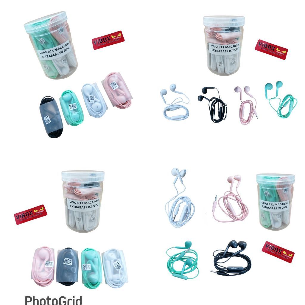 Jual [isi 20pc] HF Toples R11 Macaron Super Extra Bass Handsfree Stereo ...