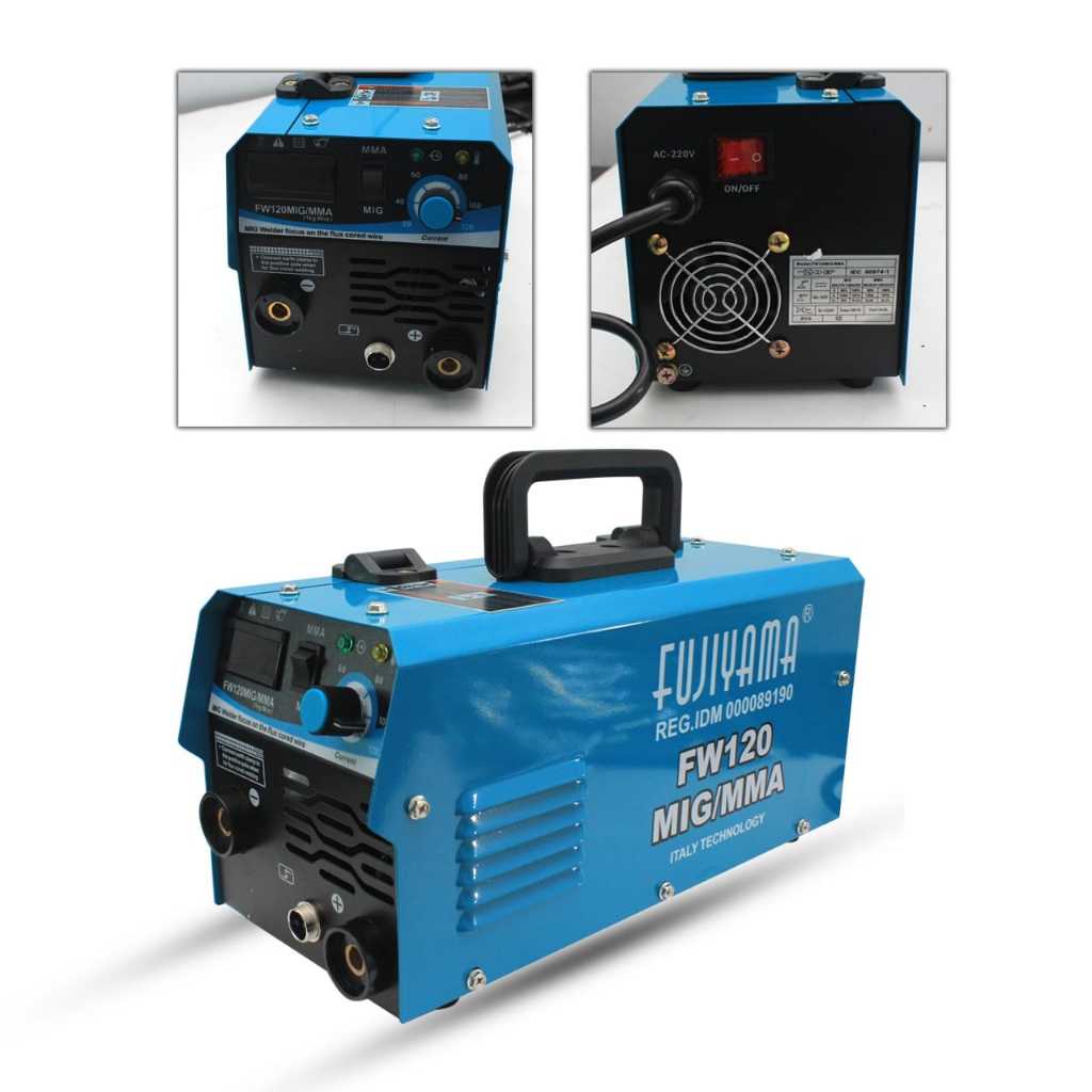 Jual Mesin Las MIG CO Tanpa Gas Fullset Bergaransi Original Fujiyama FW 120 Bisa MMA Dan ...