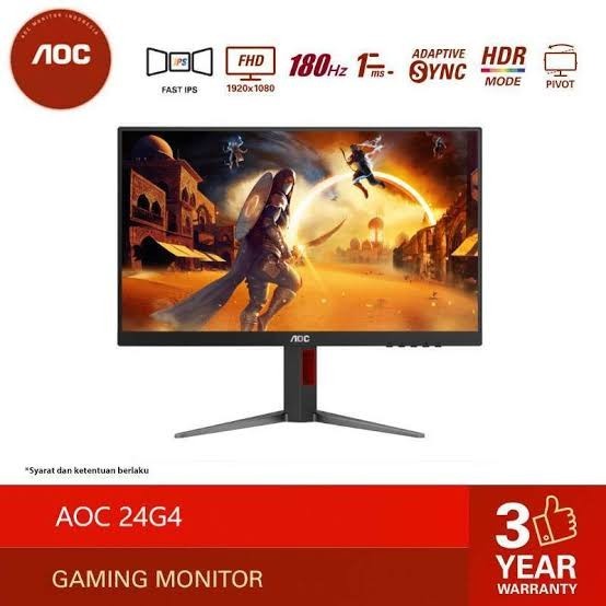 Jual AOC 24G4 24 Inch Gaming Monitor - FHD Fast IPS 180Hz 1ms Ergo ...