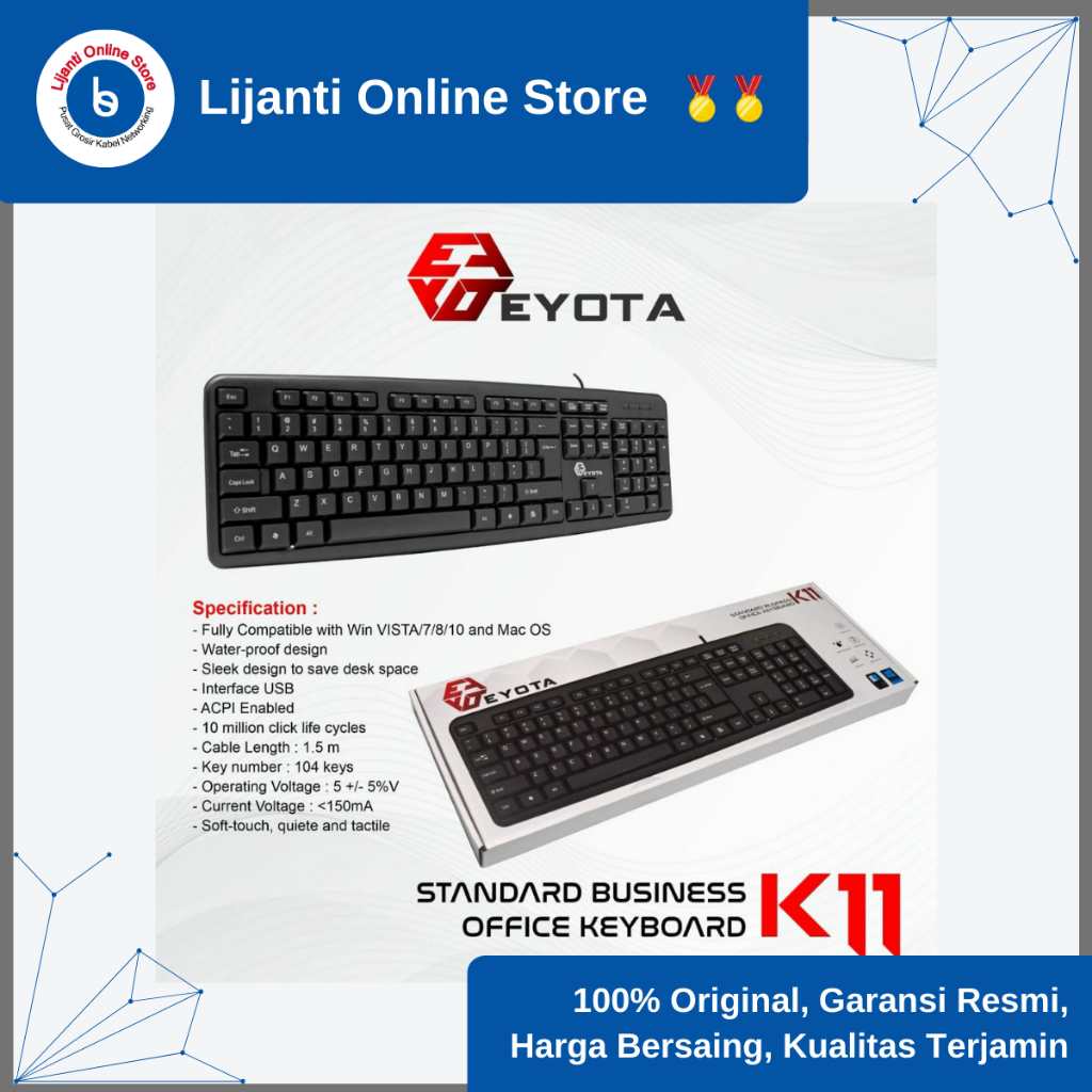Jual Keyboard Eyota K11 USB Standard | Shopee Indonesia